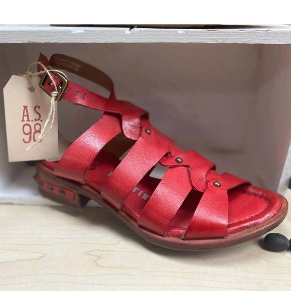 A.S.98 | Shoes | New As98 Gilbert Sandal In Cherry Red | Poshmark